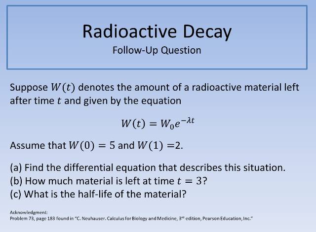 Radioactive Decay | Microtutorials in Mathematics